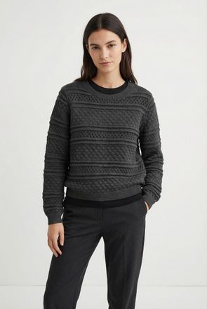Vero Moda Strickpullover VERO MODA VMLEO LS O-NECK PULLOVER BF, Damen, Gr. XL, grau (schwarz), Strick, Obermaterial: 60% Polyester, 40% Viskose, unifarben, regu