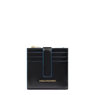 Piquadro Porte-cartes de cr&eacute;dit femme en cuir avec porte-monnaie et protection Rfid - Homme - Accessoires - Noir - Taille: ONE Size