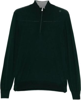 Gran Sasso Homme, Pulls, Vert, Taille: L Pull à Demi-Zip