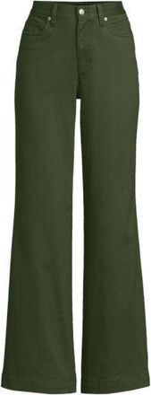 Lands End 5-Pocket-Chinos mit weitem Bein, Damen, Gr&ouml;&szlig;e:44 regular, Gr&uuml;n, Baumwoll-Mischung, by Lands End