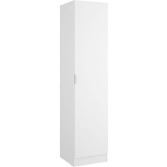 PEGANE Armoire &eacute;troite avec porte en panneaux de particules m&eacute;lamin&eacute;s coloris blanc - Longueur 41 x Profondeur 52 x Hauteur 184 cm Pegane