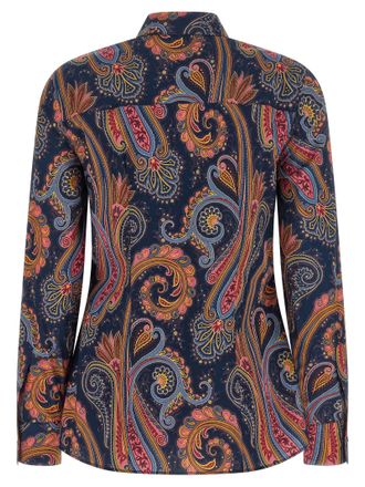 Etro Paisley-Print Cotton Poplin Shirt - Navy