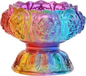 BESPORTBLE Buddhistischer Butterlampenhalter aus Azurblauem Stein Filigraner Kerzenst&auml;nder Dekorativer Lampenfu&szlig; f&uuml;r Buddha Tisch und Tempeldekoration