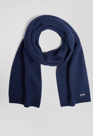 Eden Park Echarpe Unie En Coton Bleu Fonc&eacute;