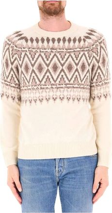 Ballantyne Pull en Laine 7 Jauge - Homme - Pulls - Beige - Taille: L