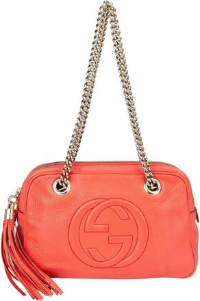 Gucci Crossbody Bags - Gucci Leather GG Soho Shoulder Bag - Gr. unisize - in Rot - f&uuml;r Damen