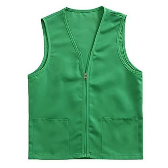 Generic Gilet dactivit&eacute; postulante pour adulte - Gilet de supermarch&eacute; - V&ecirc;tements de travail - Gilet bouffant long pour femme, Vert, XXL