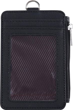 Kesyoo Schutzh&uuml;lle f&uuml;r Kreditkarten, Schwarz, aus PU-Leder, kompakt, f&uuml;r Arbeit und den t&auml;glichen Gebrauch, robustes Etui f&uuml;r Ausweise und Ausweis, funktiona