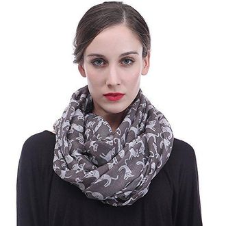 Lina & Lily &eacute;charpe tube imprim&eacute; chat (Gris)