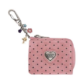 Marge Sherwood Femme, Accessoires, Rose, Taille: ONE Size Peanuts Heart Lace Mini Suede Zipper Wallet