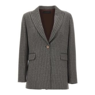 Elena Miro Viskose-Mischungs-Blazer - - Jackets - Damen - Grau - L
