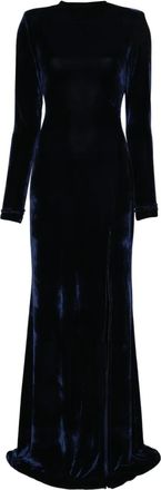 Miau by Clara Rotescu long-sleeve slit maxi dress - Blau