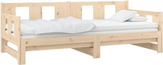 vidaXL Tagesbett Ausziehbar Massivholz Kiefer 2x(80x200) cm Vidaxl