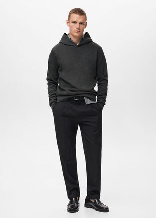 Mango Regular Fit-Kapuzensweatshirt dunkelgrau meliert - Herren - M - MANGO MAN