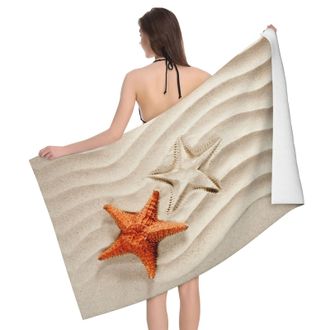 Generic Wei&szlig;er, Welliger Sand Badetuch Sandfrei Saunatuch Flauschige Badet&uuml;cher F&uuml;r Spa Urlaub Reise Fitness 80X130Cm