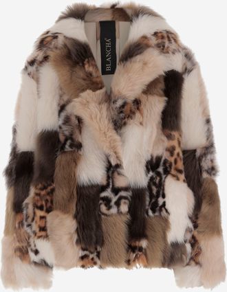 BLANCHA Color Block Shearling Veste