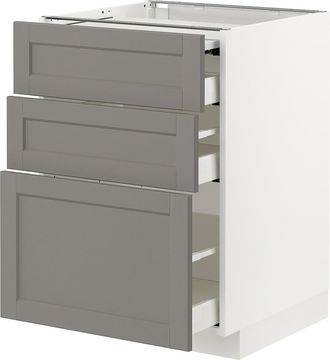 IKEA METOD / MAXIMERA Unterschr auszb Arbeitsfl/3 Schubl