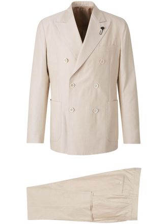 Lardini costume &agrave; veste &agrave; boutonni&egrave;re crois&eacute;e - Tons neutres