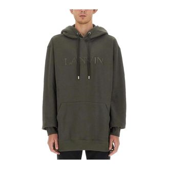 Lanvin Baumwoll-Hoodie mit Logostickerei - - Sweatshirts & Hoodies - Herren - Gr&uuml;n - S
