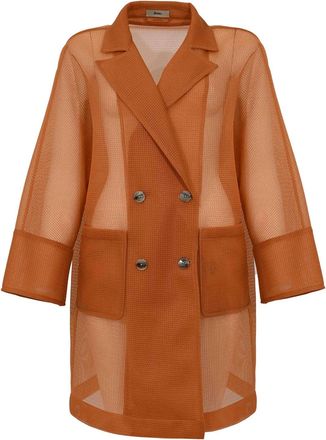 Herno Manteau Au Genou - Jaune Fonc&eacute;