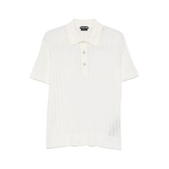 Tom Ford Polohemd aus Baumwolle und Seide - - Tops - Herren - Wei&szlig; - XL