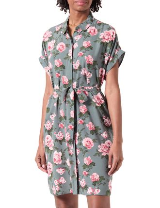 Vero Moda Damen Vmeasy Joy S/S Shirt Dress WVN Ga Kleid, Laurel Wreath/AOP:cami, XS