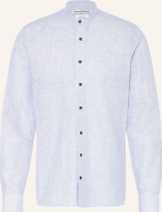 Hammerschmid Hammerschmid Trachtenhemd Slim Fit Mit Stehkragen Mit Leinen blau
