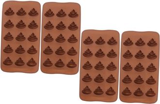 Garneck 4st&uuml;cke Silikon-backformen F&uuml;r S&uuml;&szlig;igkeiten Runde Lustige Kackhaufen-formen Wiederverwendbar F&uuml;r Schokolade Pudding Fondant Backen Und Diy-kunsthandwer