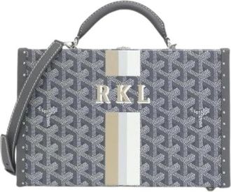 Goyard Pre-owned Grand Hotel Coated Canvas Cow Leather Shoulder Bag - Femme - Pre-owned - Gris - Taille: ONE Size