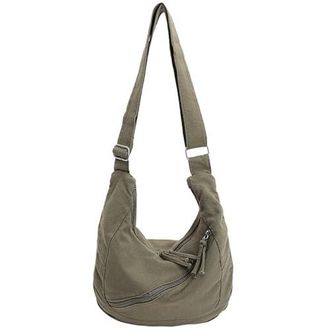 Generic Sac &agrave; bandouli&egrave;re tendance en toile pour femme et fille pour l&eacute;cole, le travail, un usage quotidien, Vert, 11.02x4.33xcinch