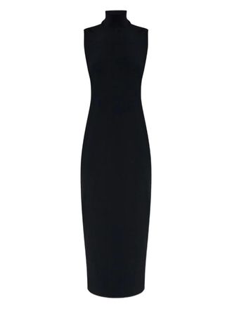 Sportmax robe mi-longue à col montant - Noir