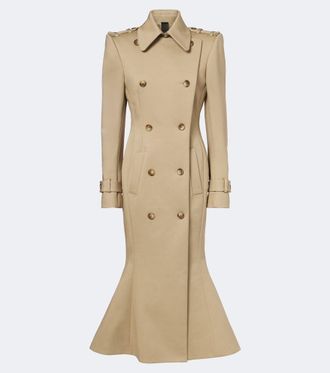MUGLER Trenchcoat Peplum aus einem Baumwollgemisch