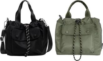 Generic Sac seau &agrave; cordon de serrage en tissu Oxford, sac &agrave; main sous les bras pour femme (noir)