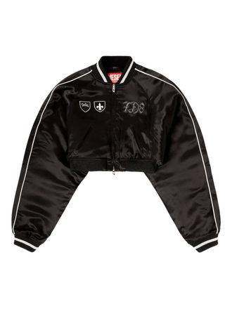 Diesel veste G-OSPEL-CP zipp&eacute;e &agrave; appliqu&eacute; - Noir