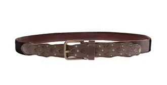 Dolce & Gabbana Mens Leather & Cotton Belt Brown