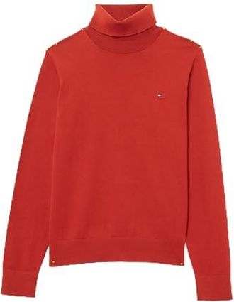 Tommy Hilfiger Pull Femme avec Col Roulé, Rouge (Dark Magma), XXS