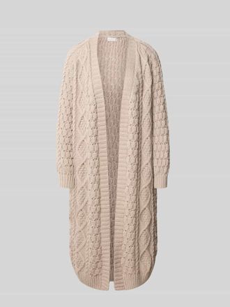 Apricot Longcardigan mit Zopfmuster