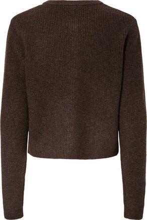 Pieces Strickpullover PCSILLY LS O-NECK KNIT CARDIGAN NOO, Hot Fudge/MELANGE