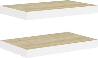 Generic Schwebendes Wandregal, 4 St&uuml;ck, MDF, Hochglanz-Wei&szlig;, Schwebendes Regal, 23/40/50/60/80/90/120 cm, Wandregal f&uuml;r Wohnzimmer/Arbeitszimmer/Bad/K&uuml;che (40