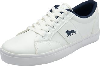 Lonsdale Herren Newsham Sneaker, Weißes marineblaues Polyurethan, 44.5 EU