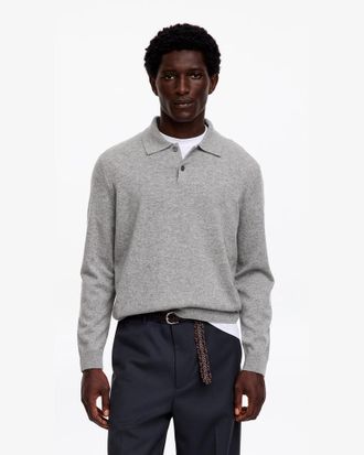 Arket Strick-Poloshirt Aus Reinem Kaschmir -Grau