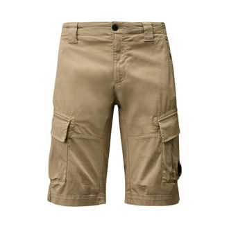 C.P. Company C.p. Company, Homme, Shorts, Vert, Taille: 2XL Short Cargo Satin Beige avec Poches