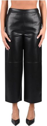 Max Mara Pantalon en jersey enduit - Femme - Pantalons - Noir - Taille: 44 FR