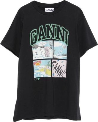 Ganni Femme, Tops, Noir, Taille: 42 FR T-Chemises