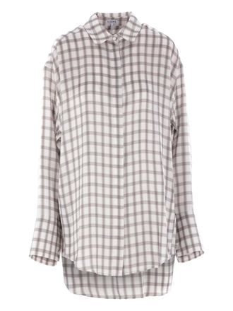 Loewe chemise &agrave; carreaux - Blanc