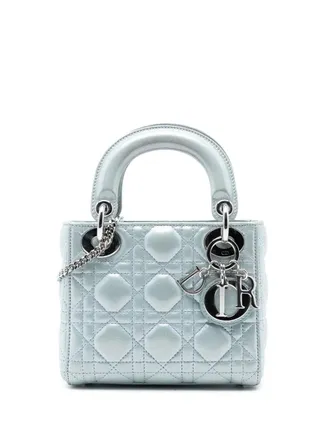 Dior 2012 mini Cannage Lady Dior Satchel-Tasche - Blau