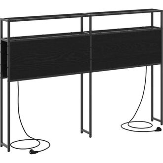 vidaXL Stauraum-Kopfteil Schwarze Eiche 120 cm Holzwerkstoff Vidaxl