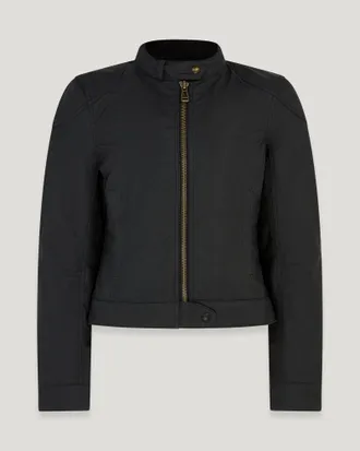 Belstaff Veste Moto Bamburgh Pour Femme Coton Cir&eacute; Noir M