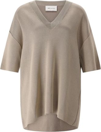 Ami Femme, Pulls, Brun, Taille: 36 FR Pull V-Neck