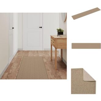 vidaXL Teppichl&auml;ufer Sisal-Optik Sandfarben 50x250 cm - Teppichl&auml;ufer - Sandfarbener Teppich - Sisal Look - Wohnraumteppich - Flurreinwand